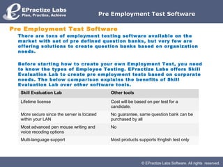 Pre employment test software | PPT