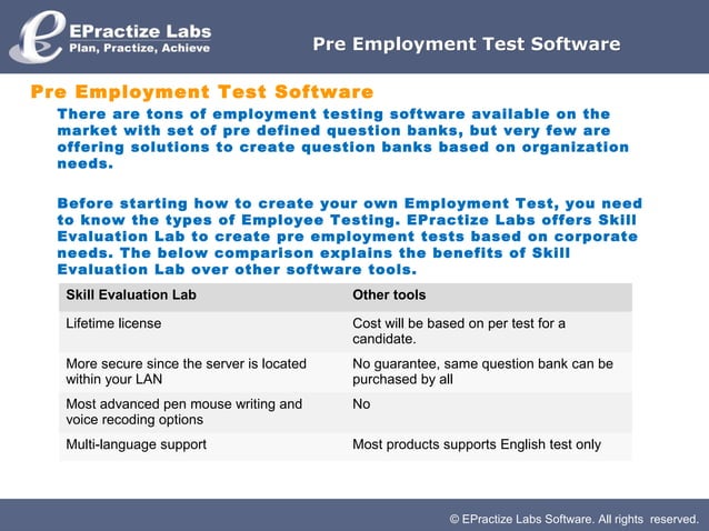 Pre employment test software | PPT