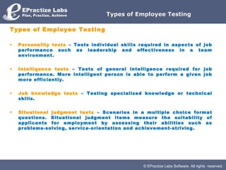 Pre employment test software | PPT