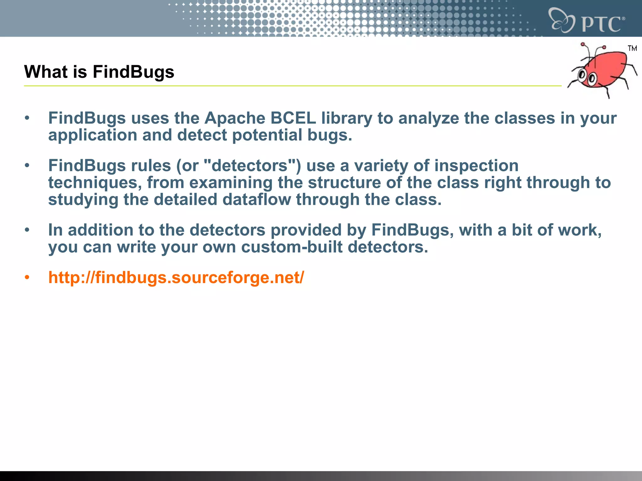 Preemptive Error Detection with FindBugs | PPT