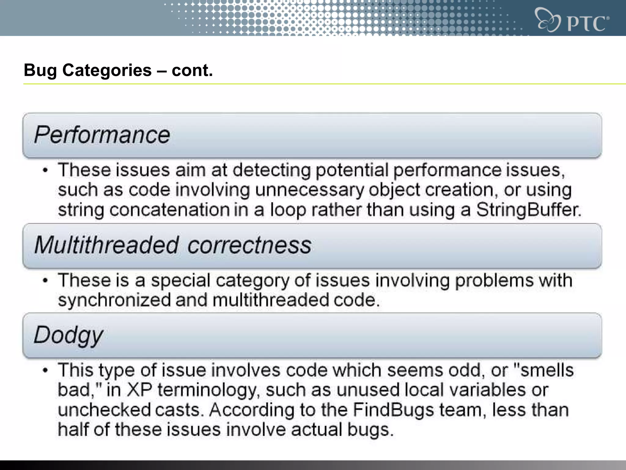 Preemptive Error Detection with FindBugs | PPT