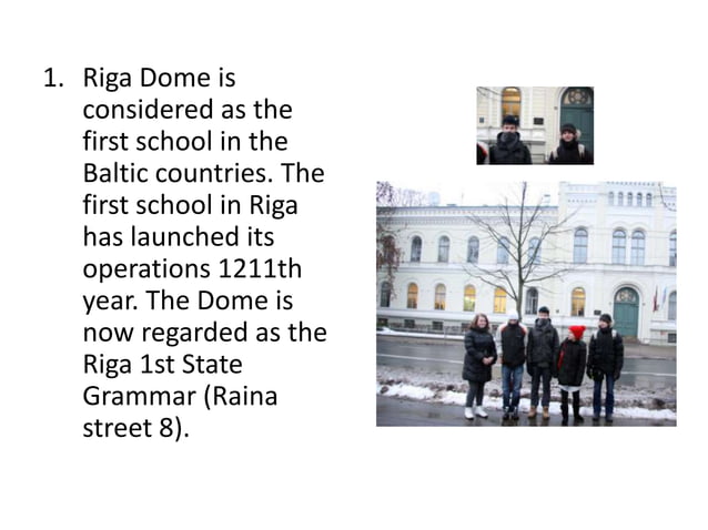 Riga’s oldest schools | PPTX