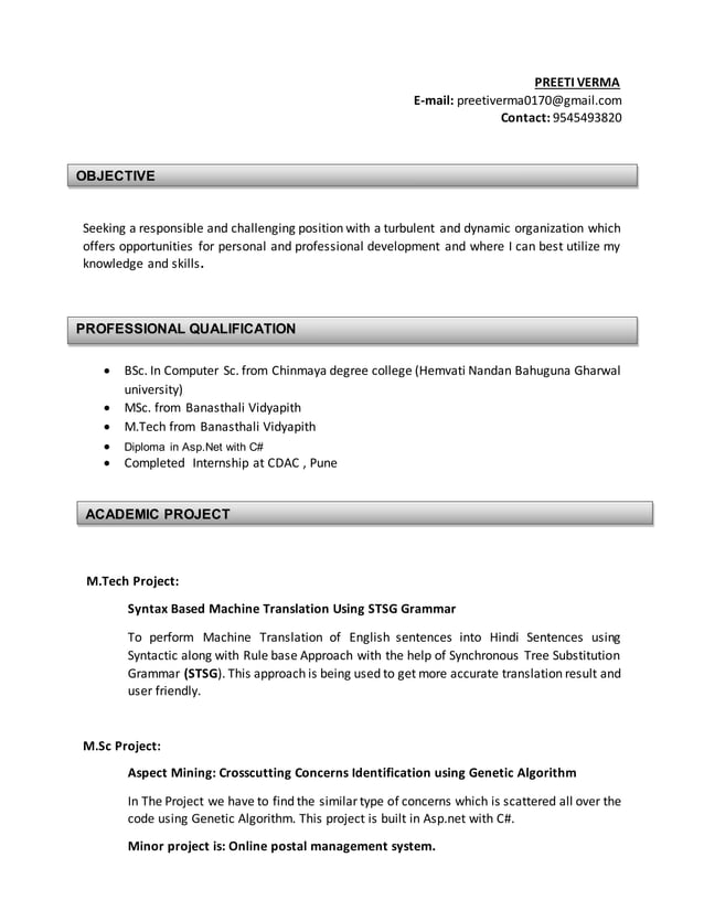 Preeti cv | PDF