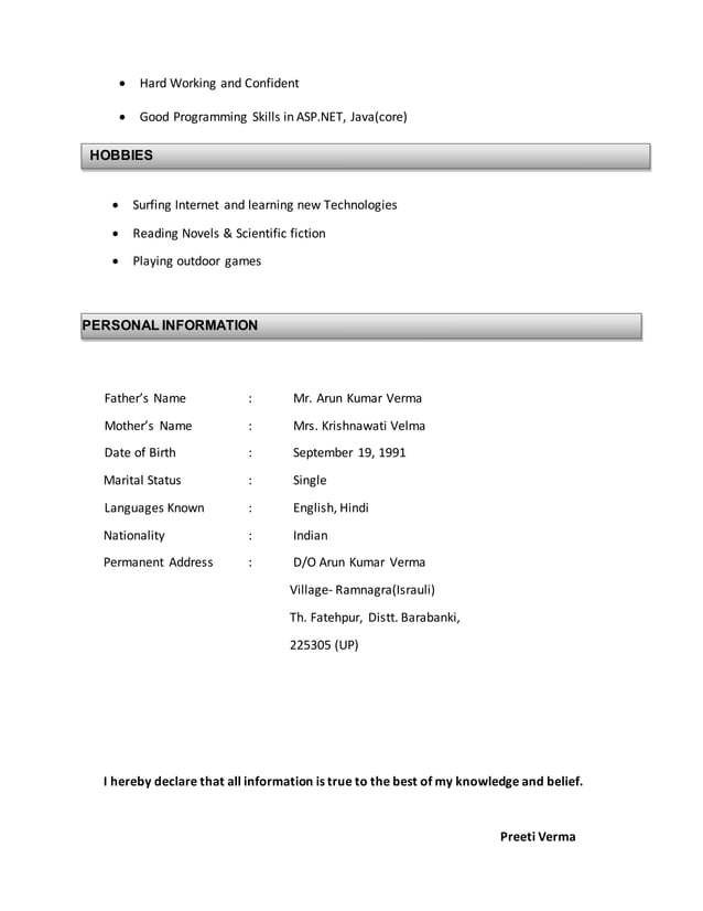 Preeti cv | PDF