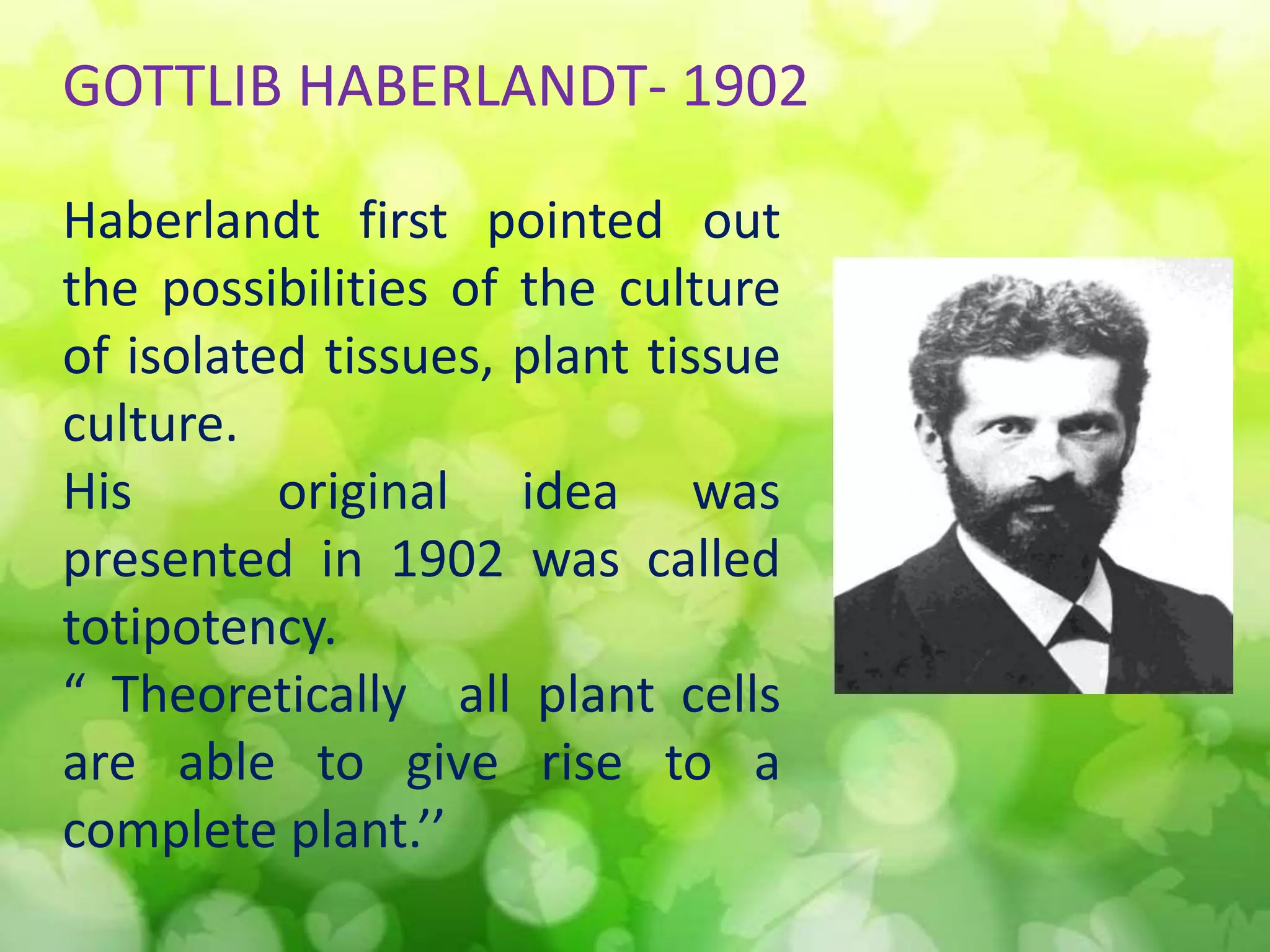 History Of Plant Tissue Culture | PPTX