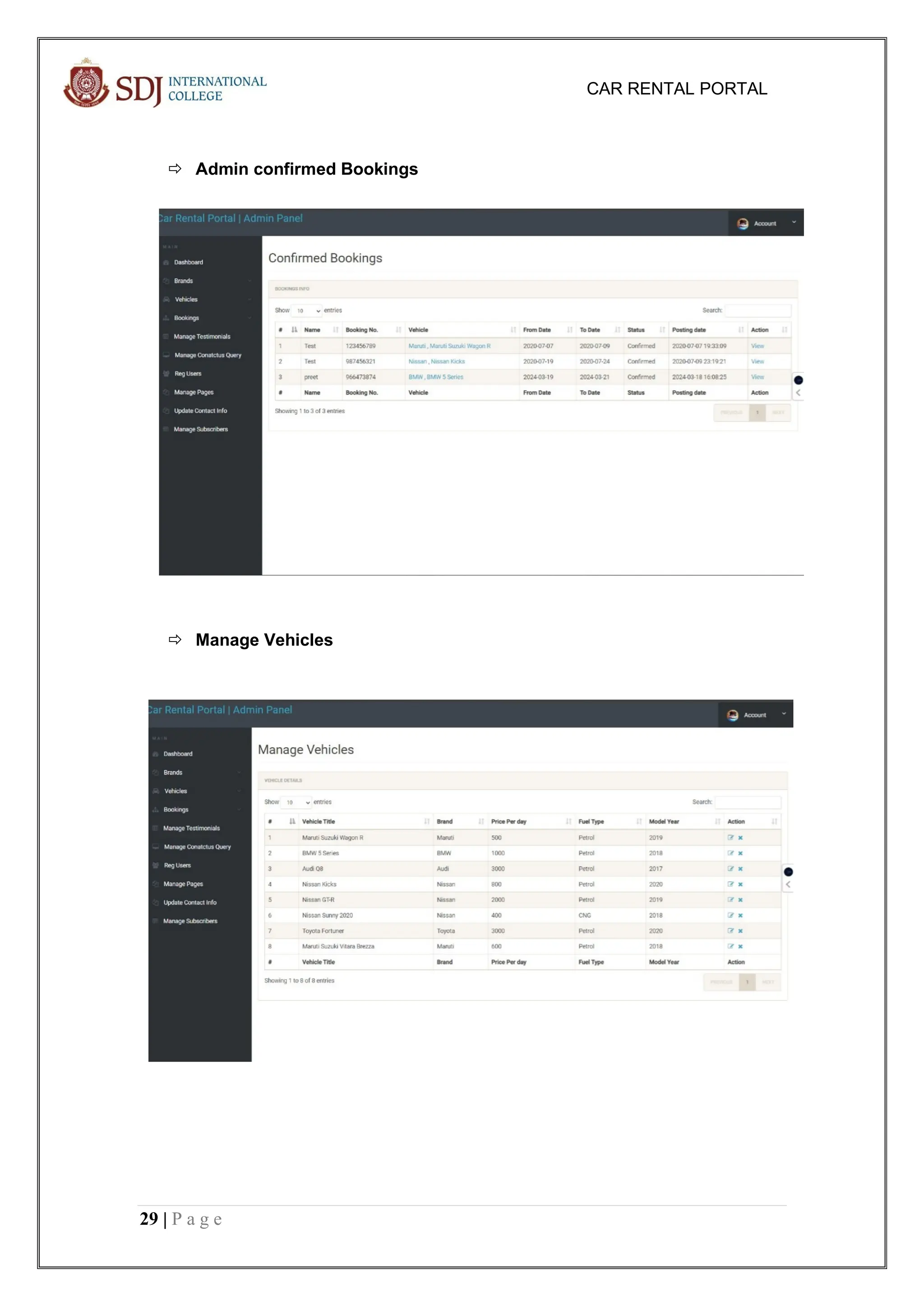 bca project for application and final project | PDF