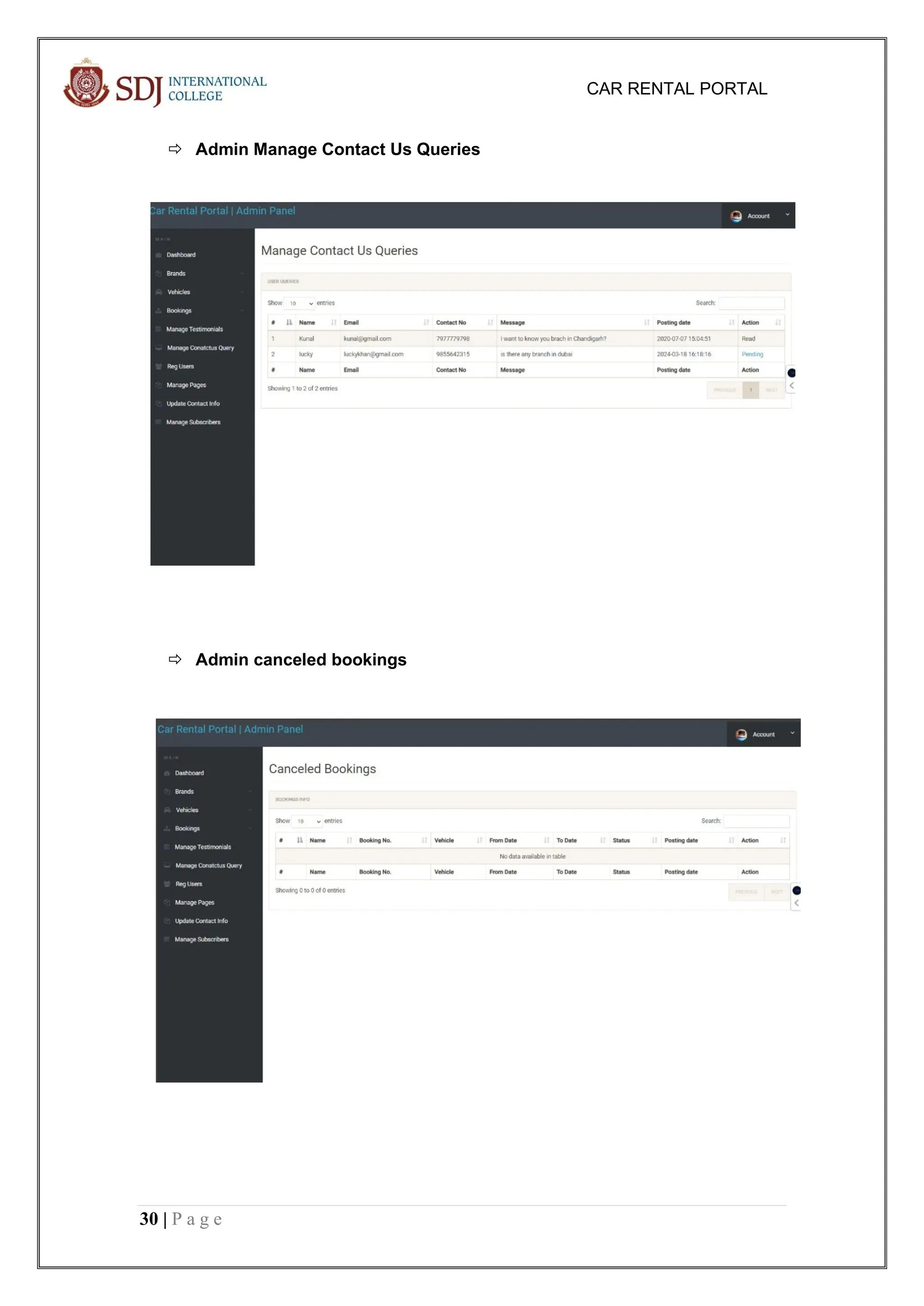 bca project for application and final project | PDF