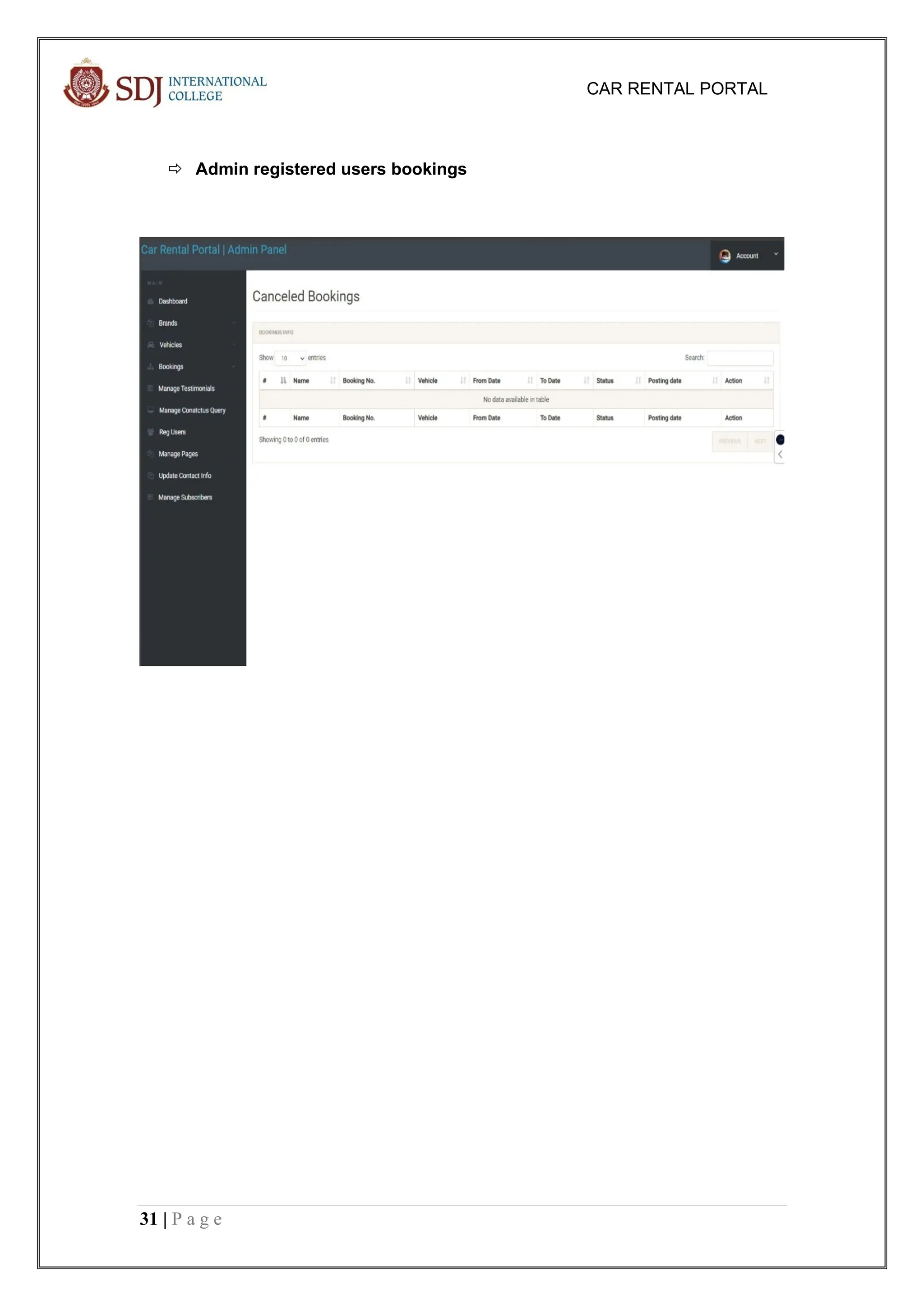 bca project for application and final project | PDF