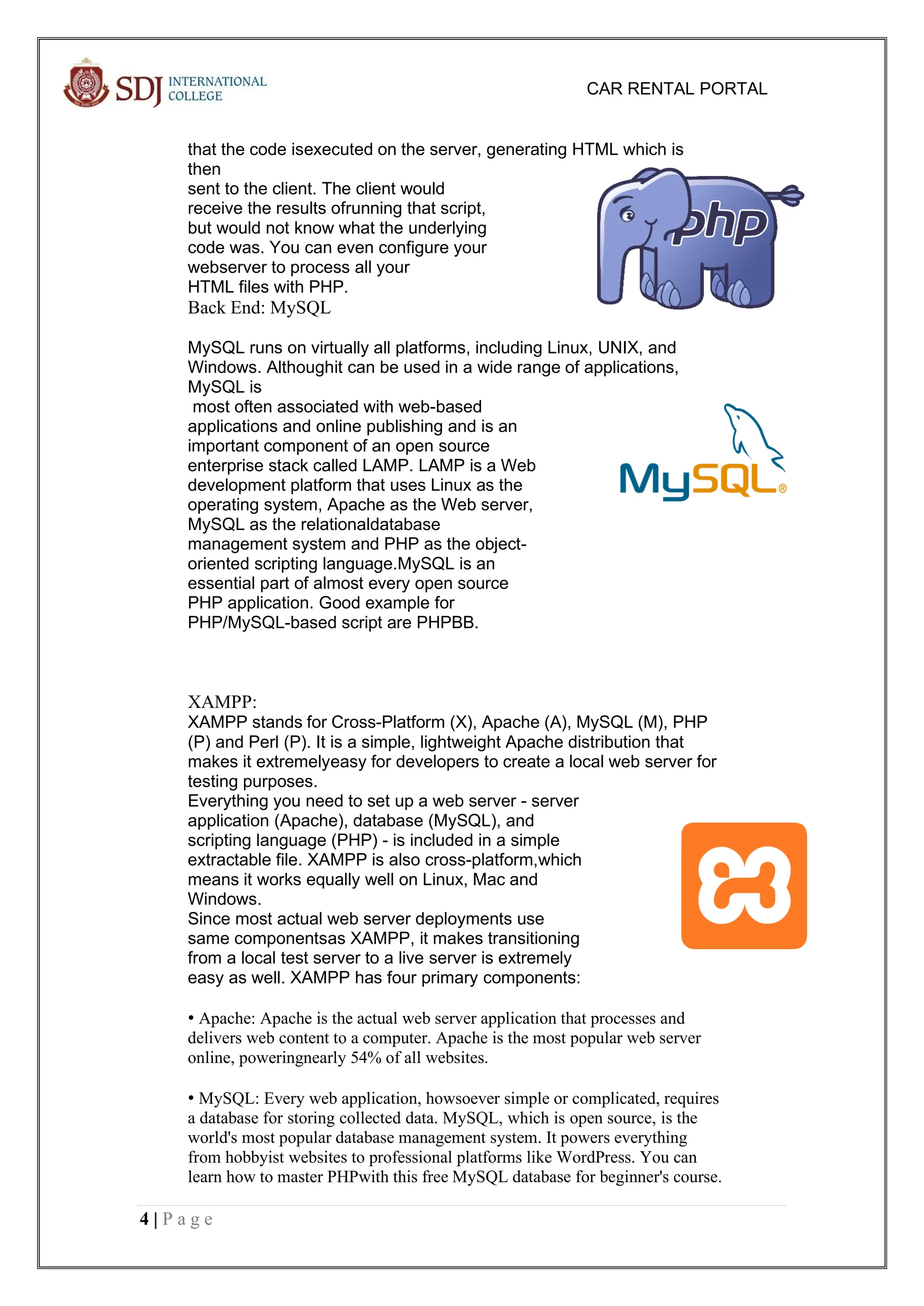 bca project for application and final project | PDF