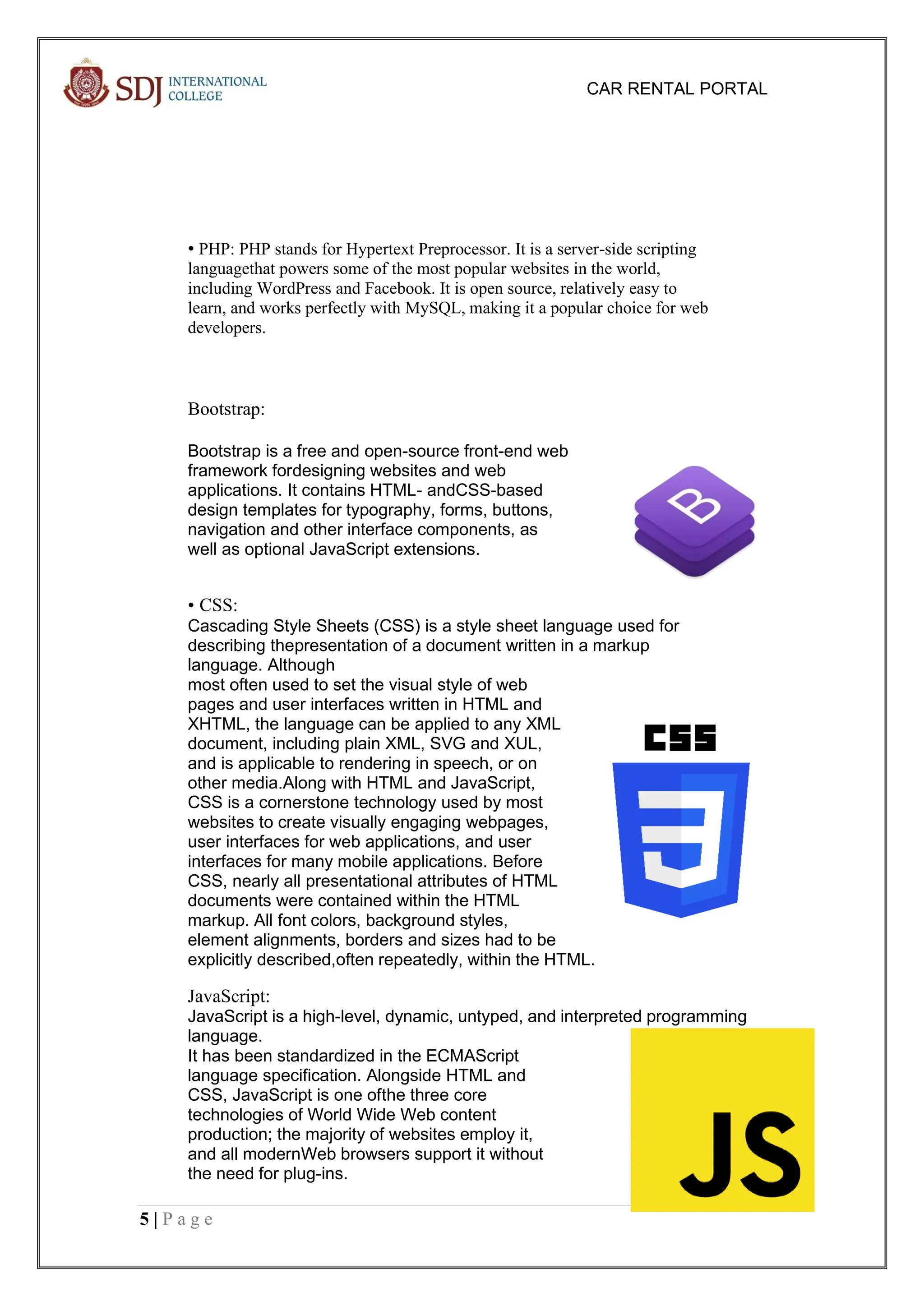 bca project for application and final project | PDF