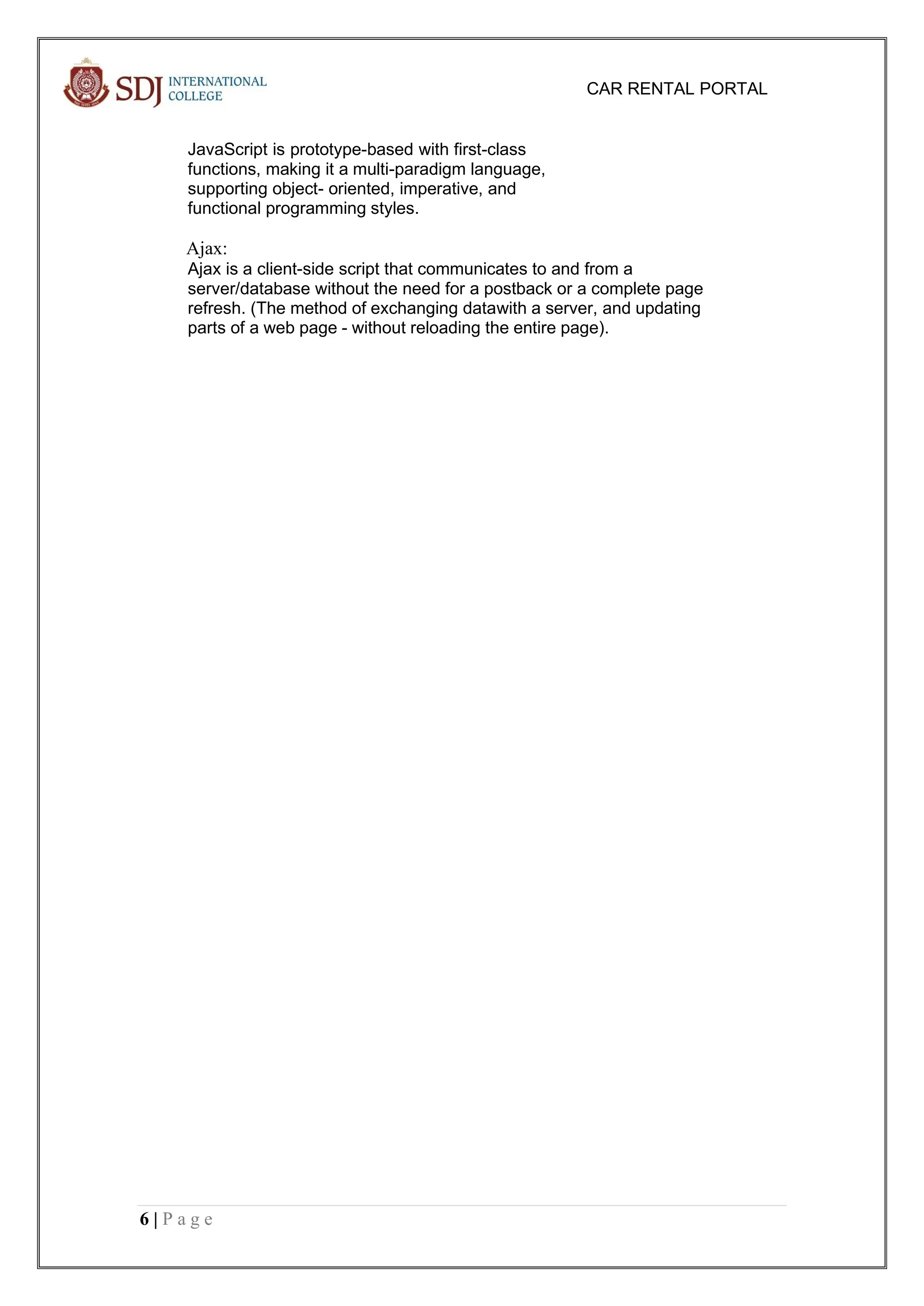 bca project for application and final project | PDF