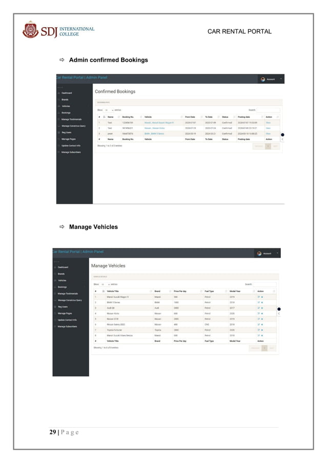 bca project for application and final project | PDF