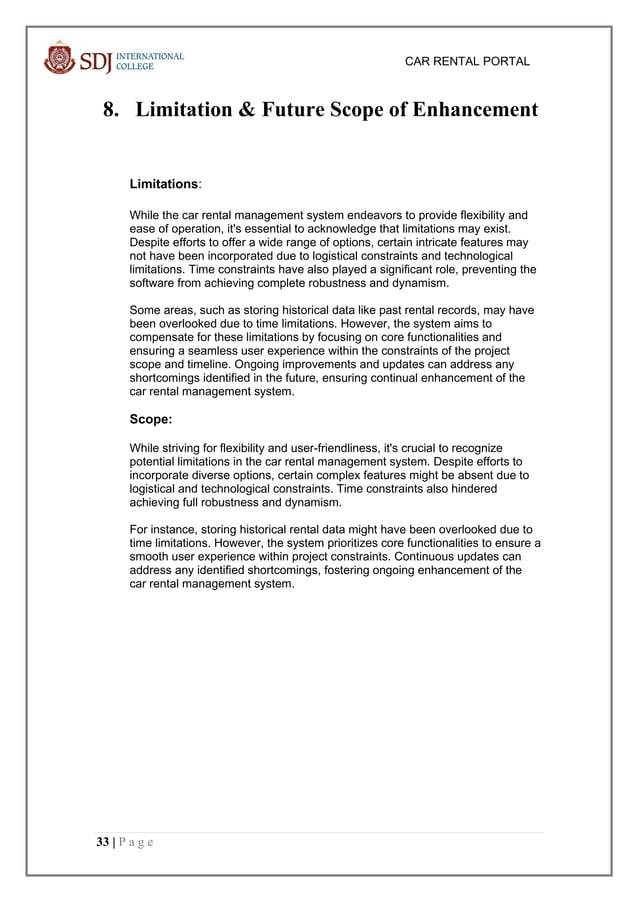 bca project for application and final project | PDF