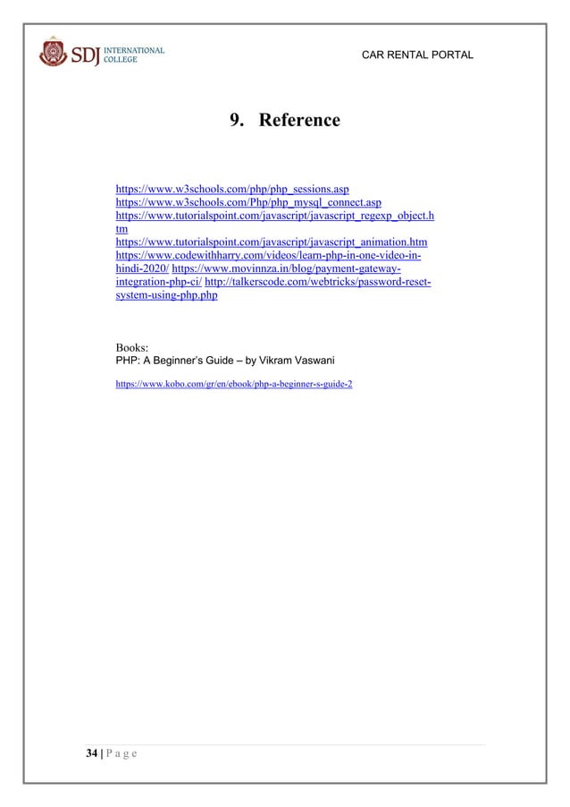 bca project for application and final project | PDF