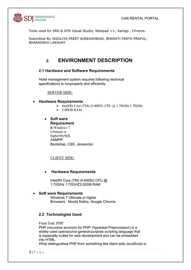 bca project for application and final project | PDF