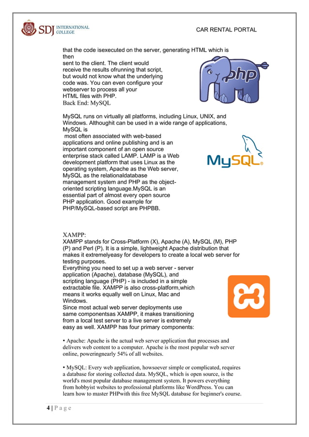 bca project for application and final project | PDF