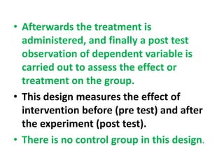 PRE EXPERIMENTAL DESIGN | PPTX | Science