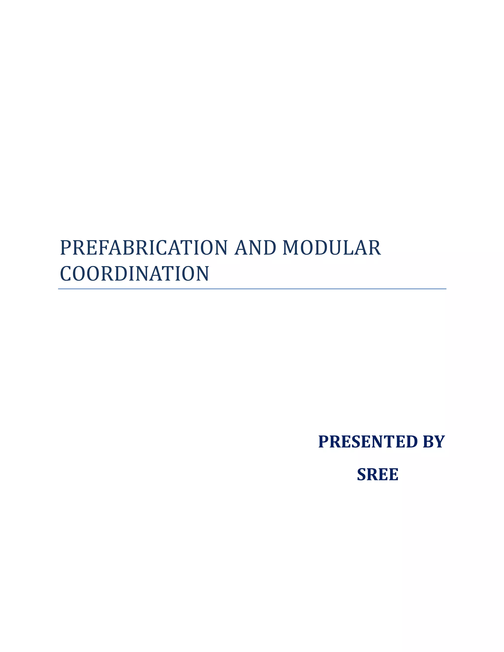 Prefabrication And Modular Coordination Docx