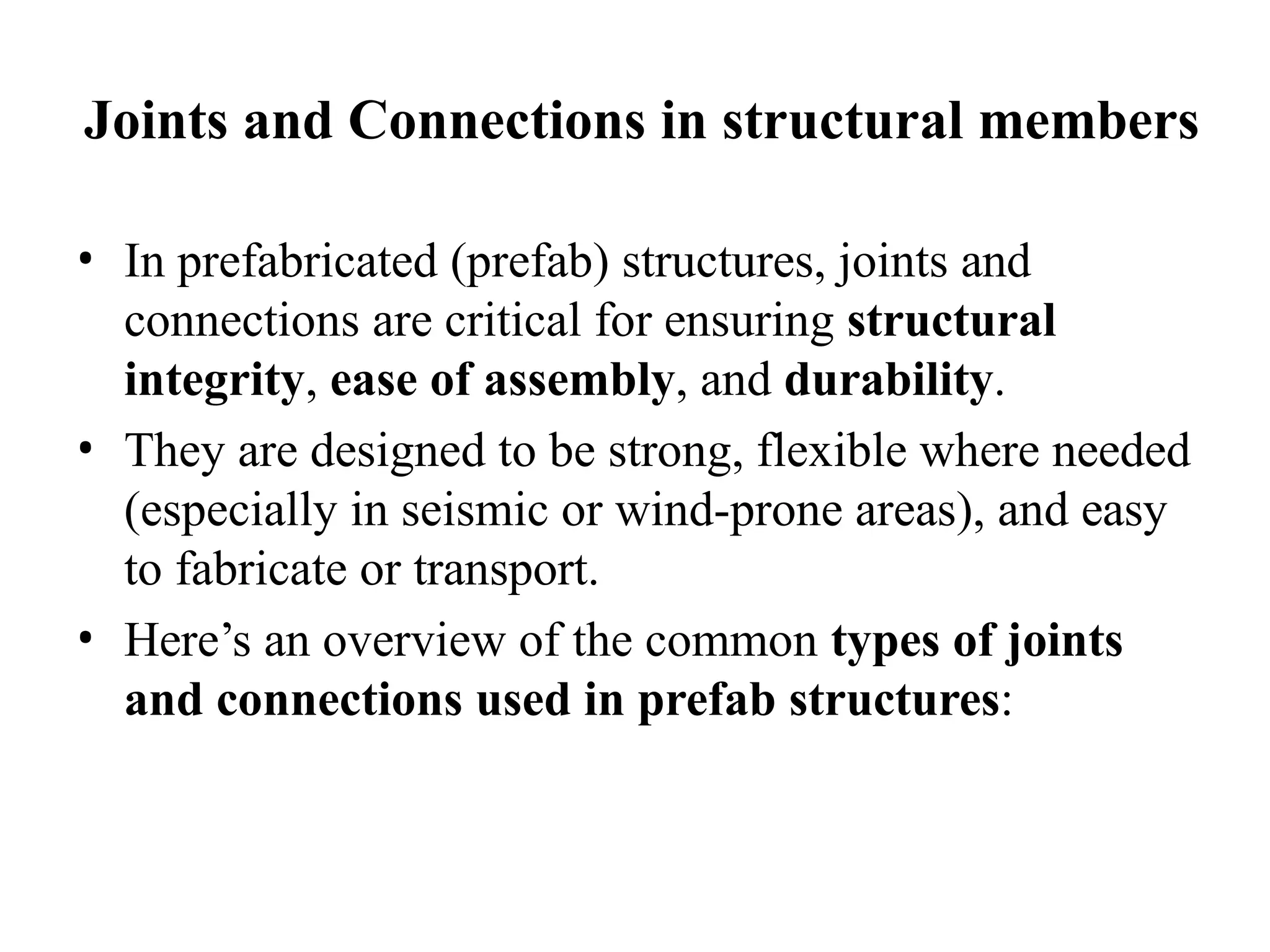 Prefabricated Structures (Unit-4) Anna university | PPTX