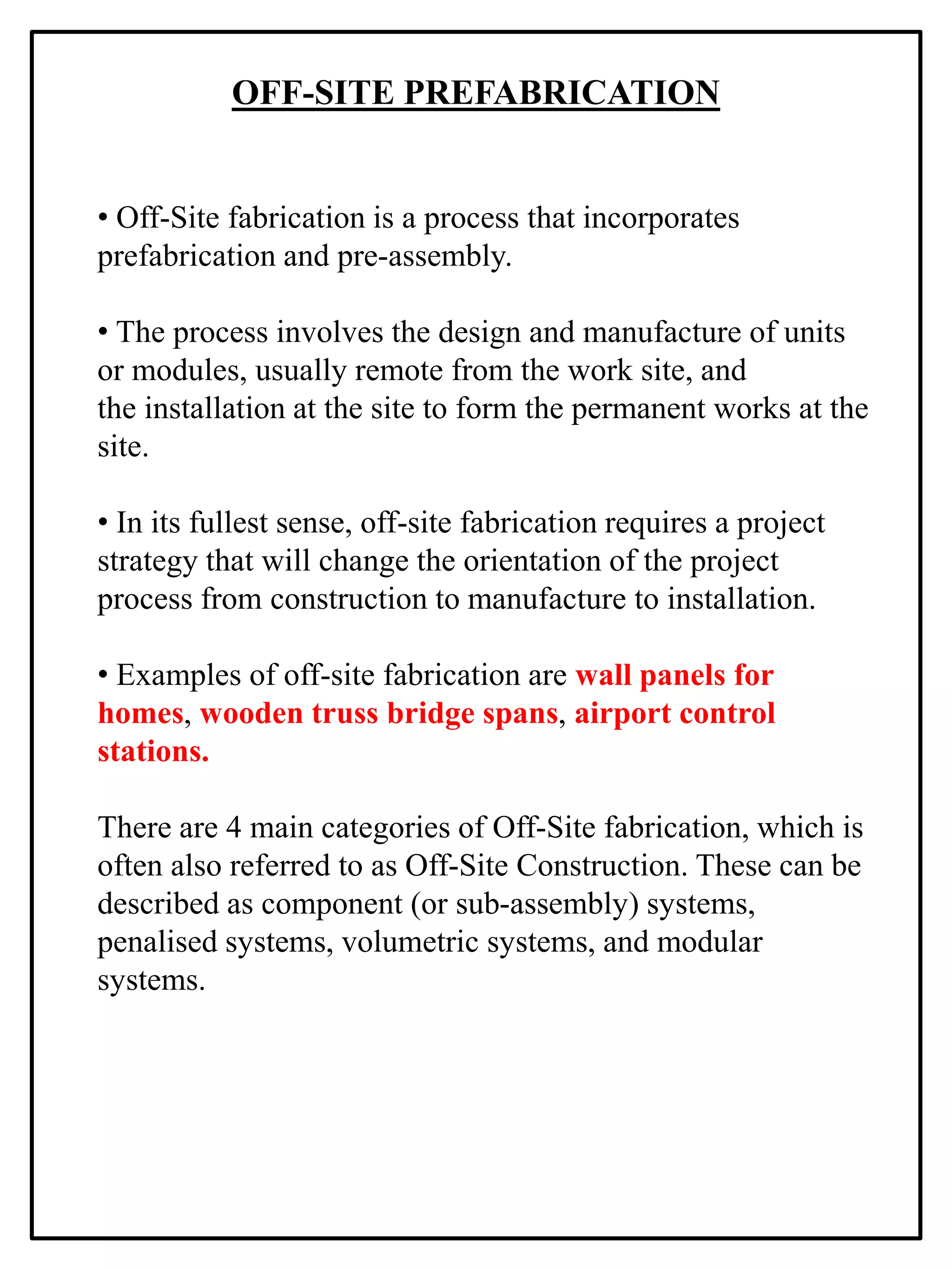 Prefabrication - building construction | PPTX