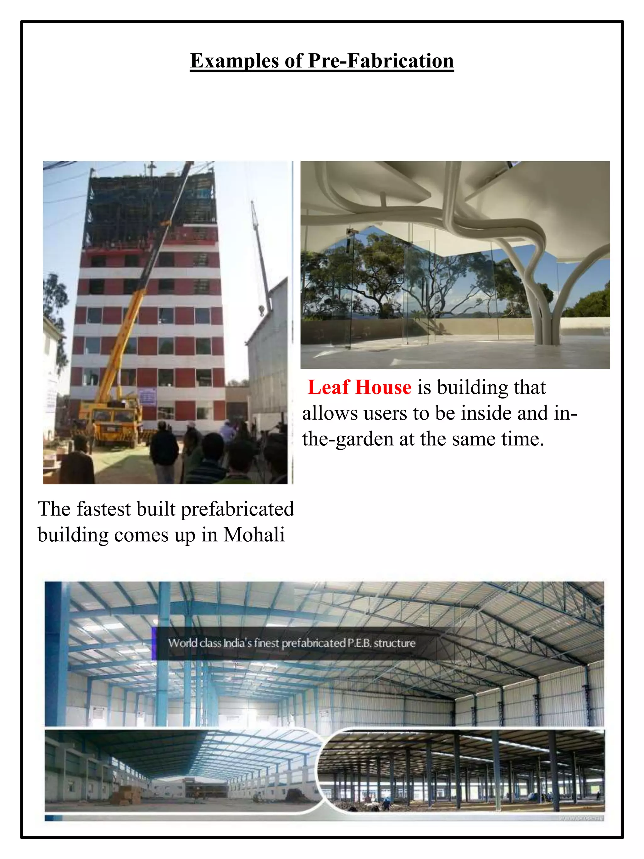 Prefabrication - building construction | PPTX