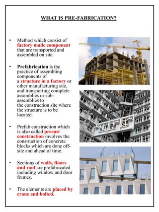 Prefabrication - building construction | PPTX