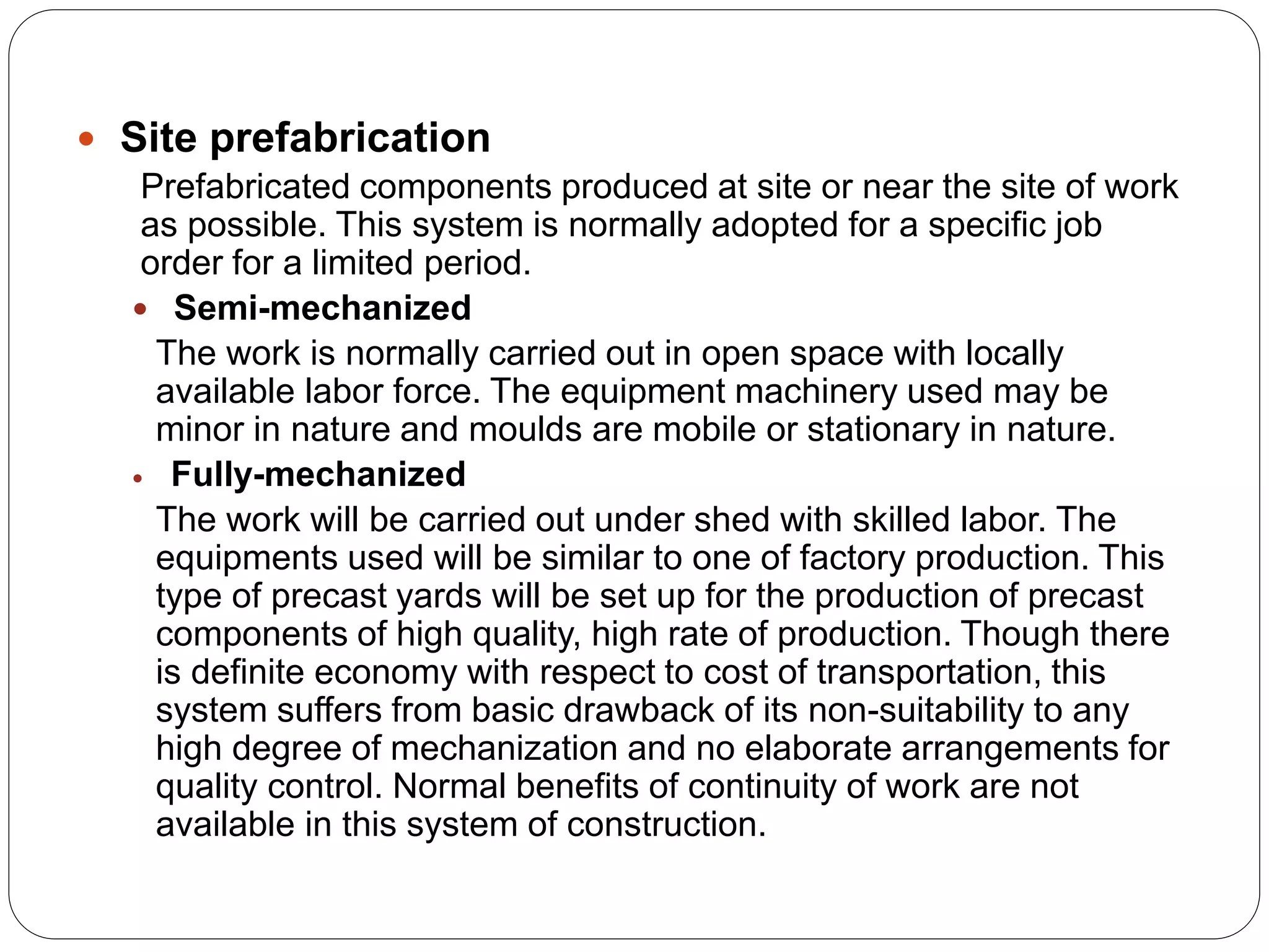 Prefabrication in construction | PPTX