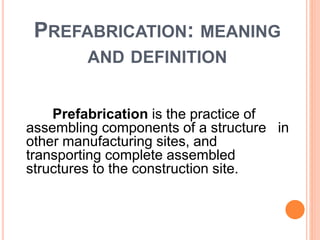 Prefabrication in a concrete building construction | PPT