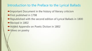 Preface to the Lyrical Ballads | PPT