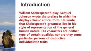 preface to Shakespeare by S. Johnson.pptx | Poetry | Books and Literature