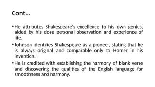 PREFACE TO SHAKESPEARE BY SAMUEL JOHNSON | PPTX