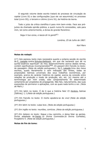 Prefácio à primeira edição alemã do primeiro volume de O Capital - Karl ...