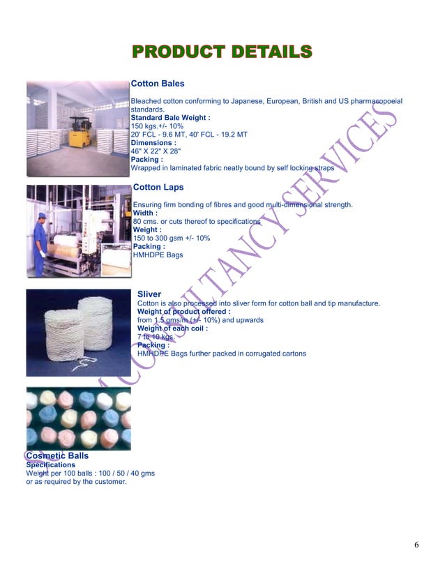 ABSORBENT COTTON WOOL MANUFACTURING PREFEASIBILITY REPORT | PDF