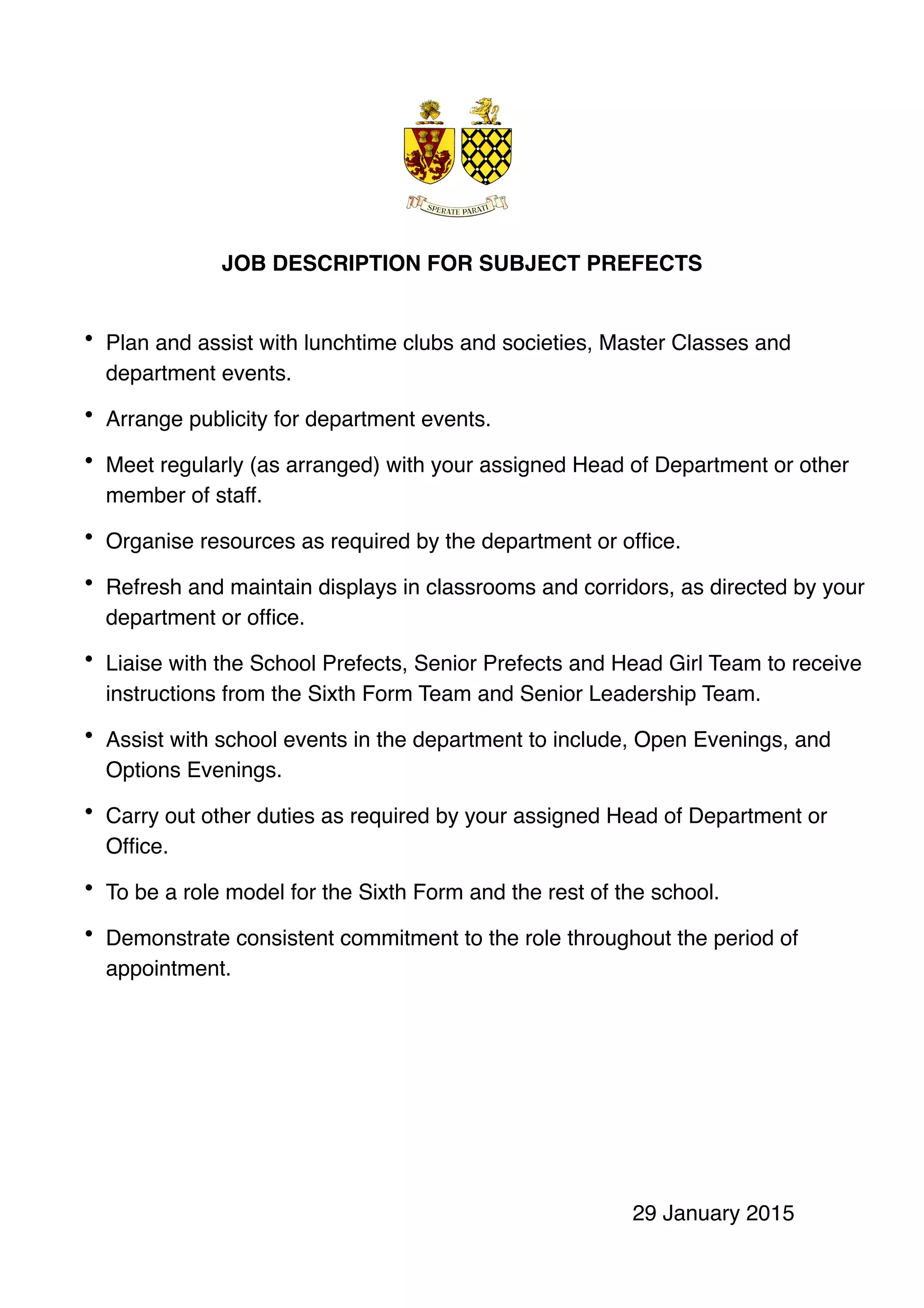 Prefect job-descriptions | PDF
