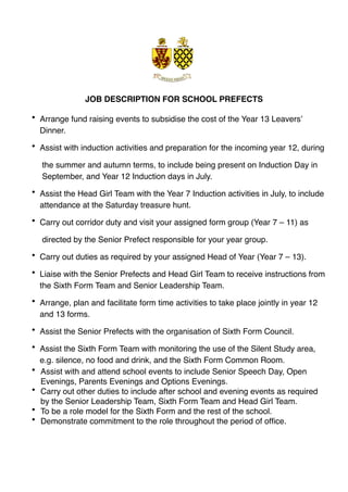 Prefect job-descriptions | PDF