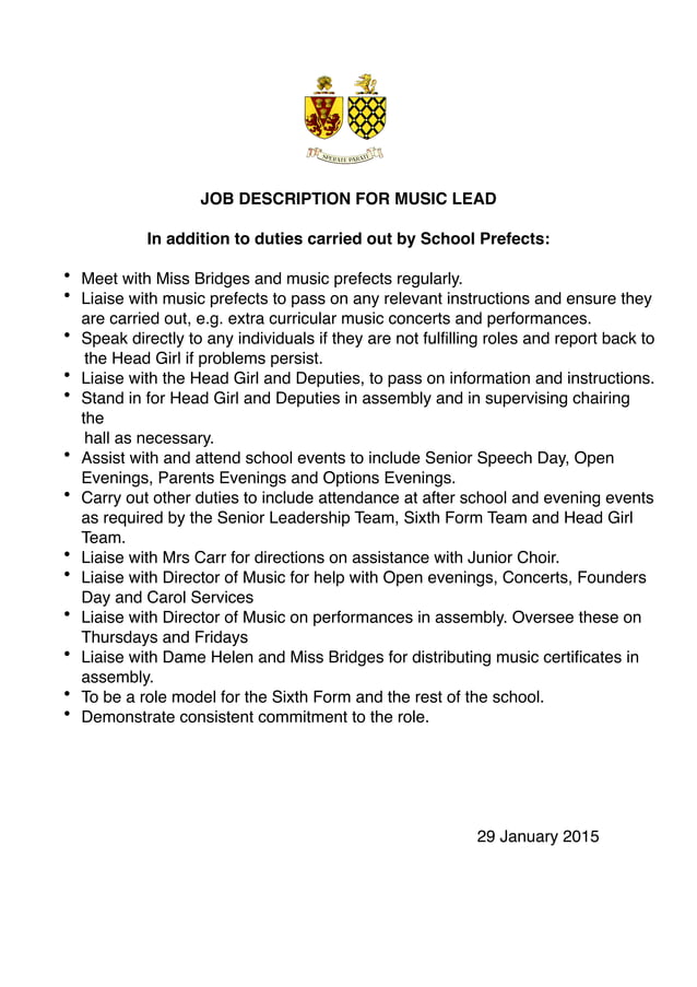 Prefect job-descriptions | PDF | Professional School | Postgraduate Education