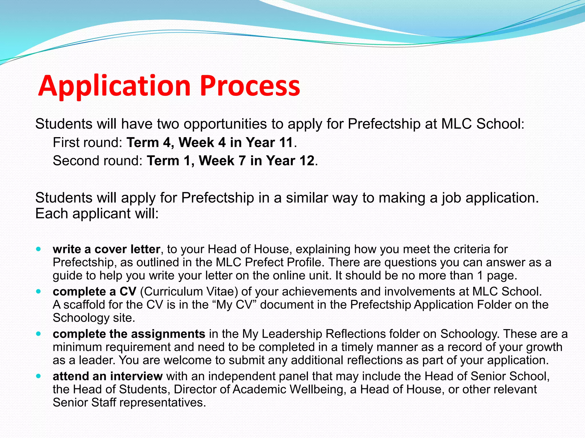 Prefectship presentation march 2013 | PPTX