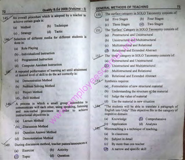 solved mcqs book for educator test