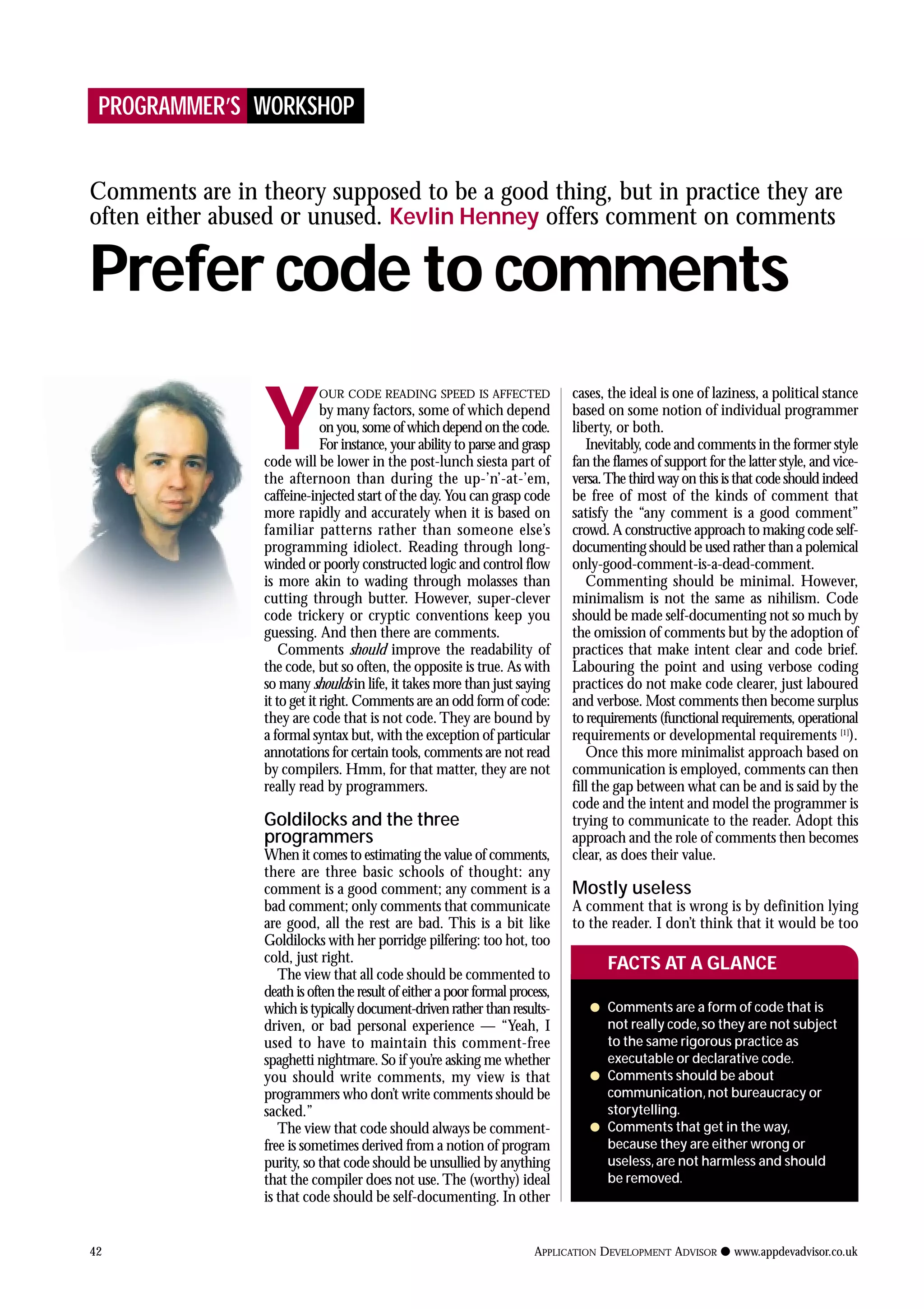 Prefer Code to Comments | PDF