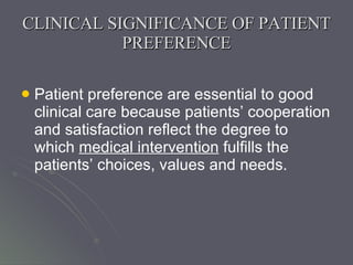 Preference Of Patients | PPT