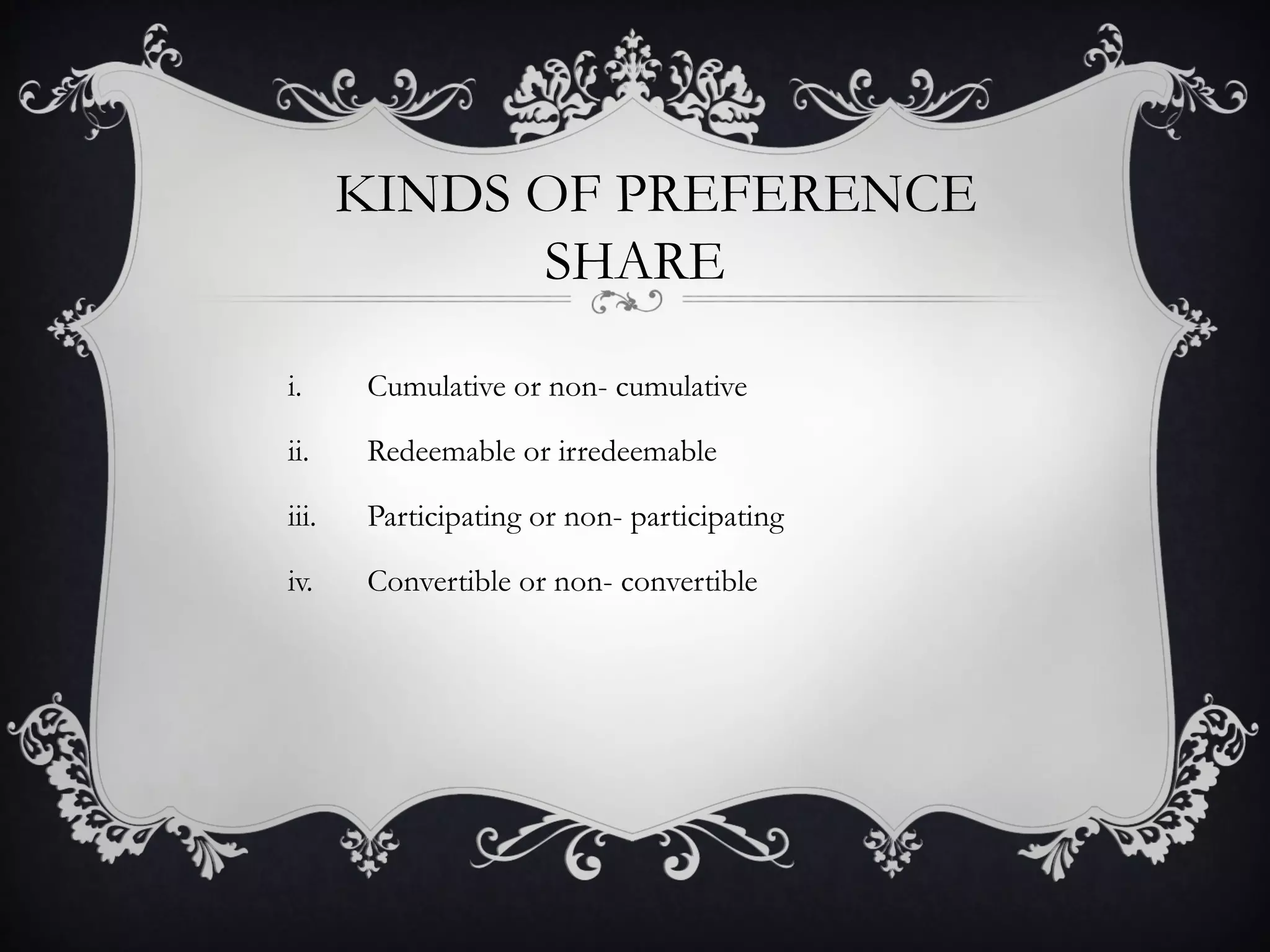 Preference shares | PPS