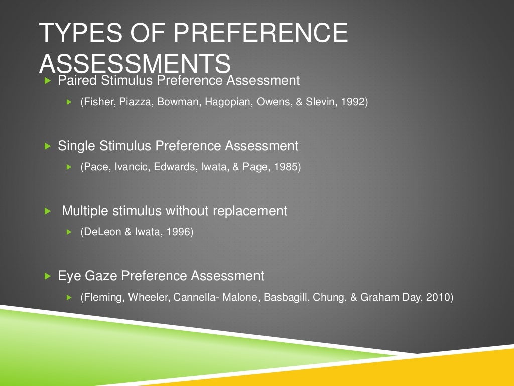 Preference assessment workshop powerpoint
