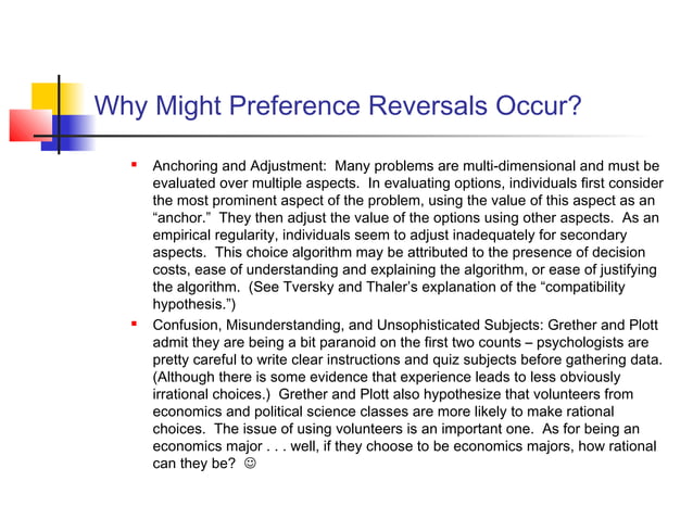 Preference reversal | PPT