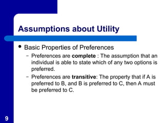 Preferences and Utility Intermediate.ppt
