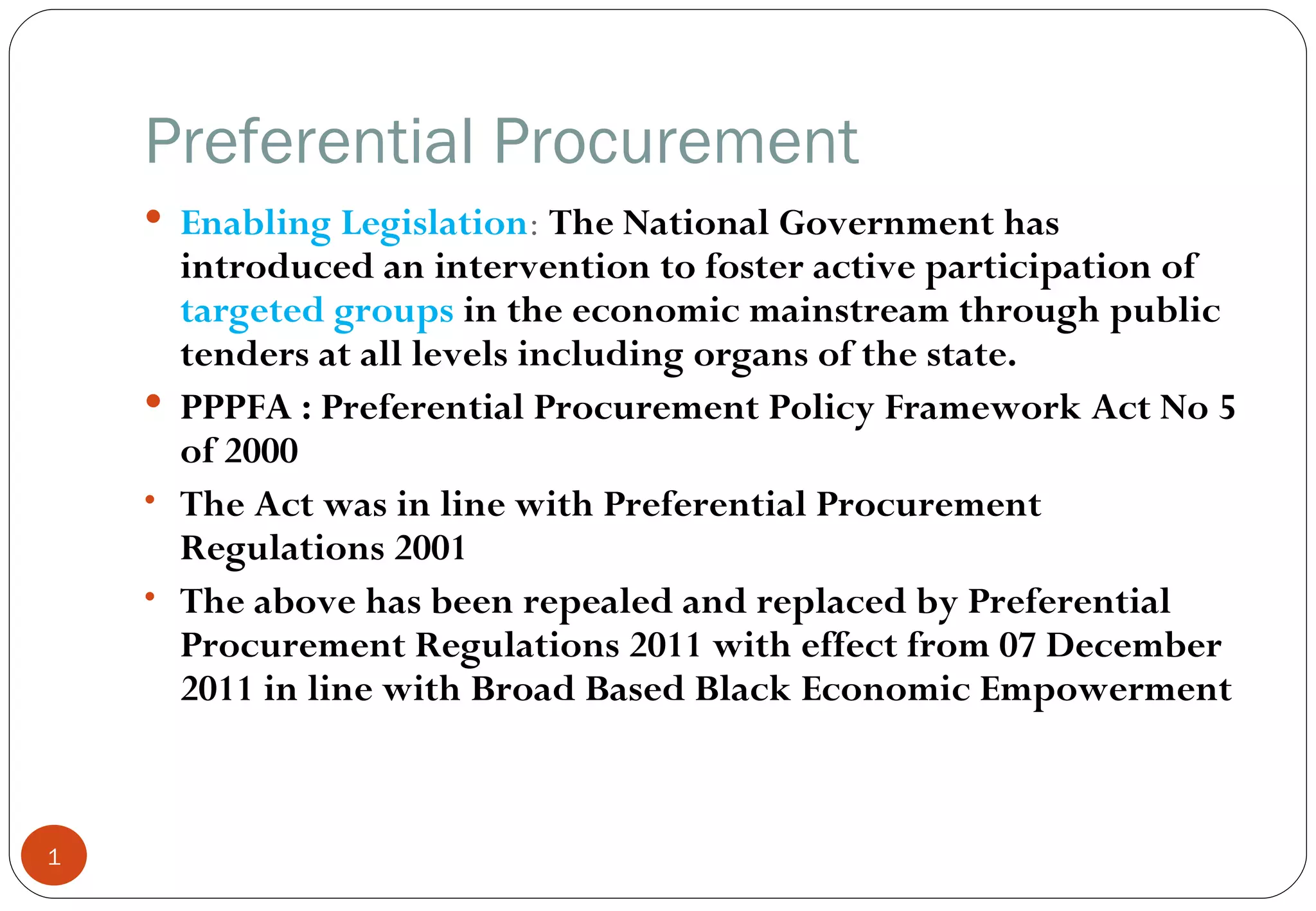 Preferential procurement 2 (2) | PPT