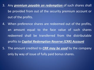 Preferential share issue & redemption shubham | PPTX