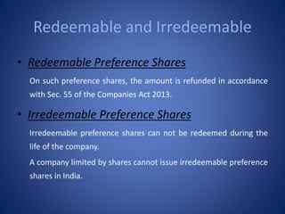 Preferential share issue & redemption shubham | PPTX | Stocks and Bonds ...