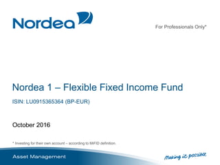 Presentación Nordea: Funds Experience 2016 | PPT