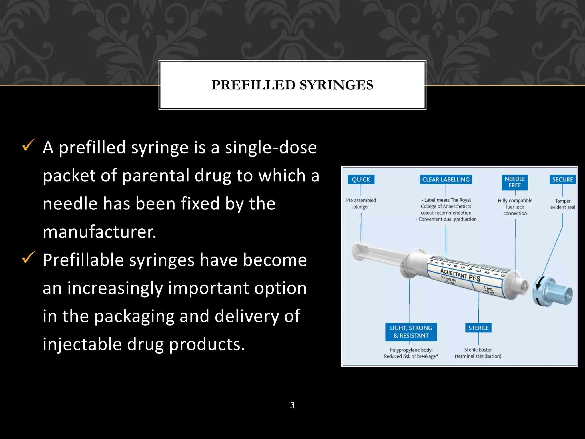 Prefilled syringes | PDF