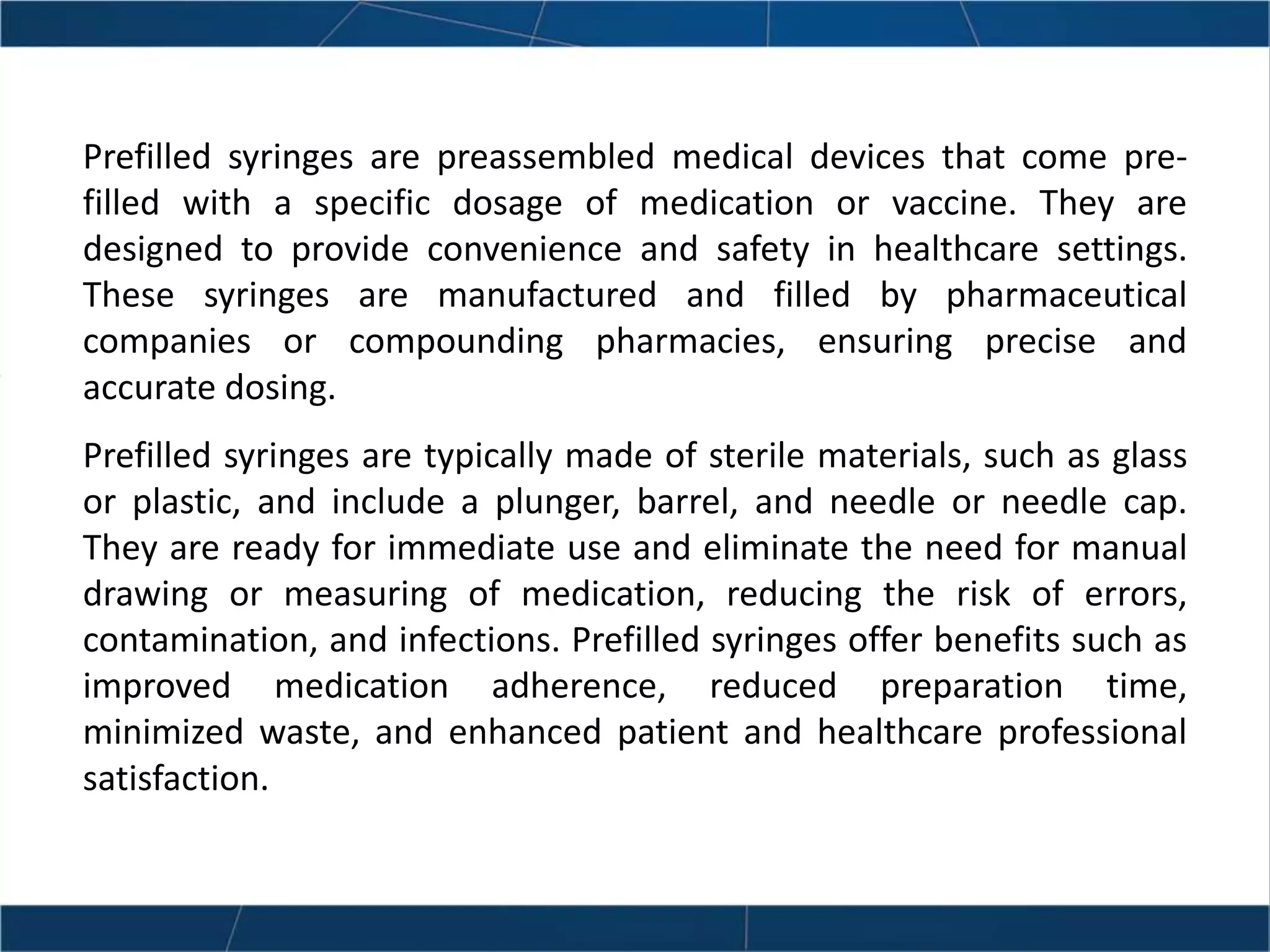 Prefilled Syringes | PPTX